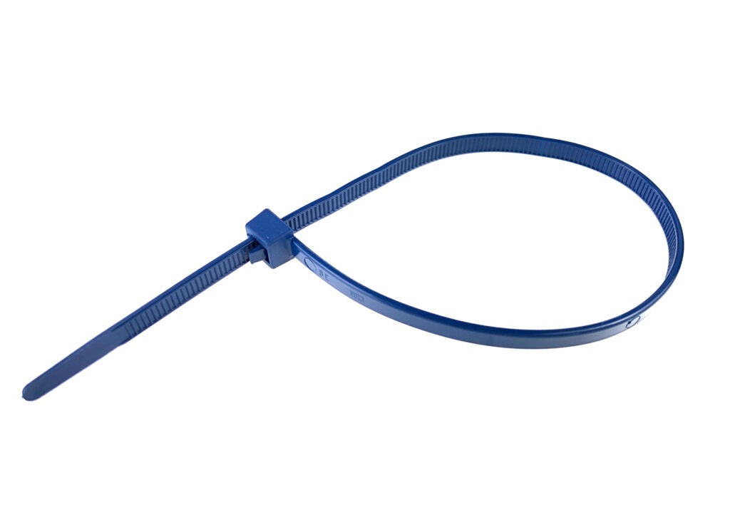 Cinchos detectables azules 380x4.5mm 100pz. SKU:PO493